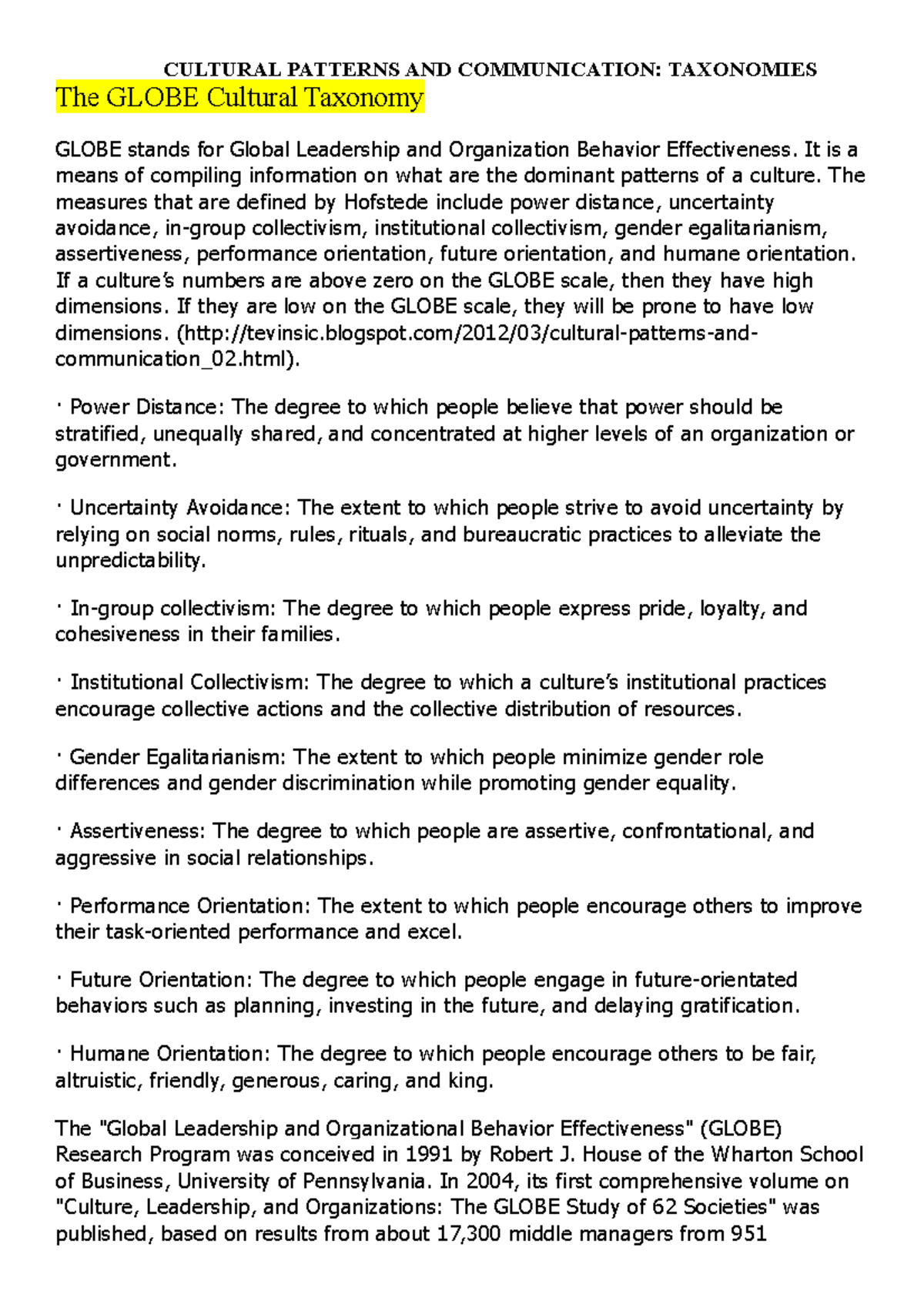 Cultural Patterns AND Communication - CULTURAL PATTERNS AND ...