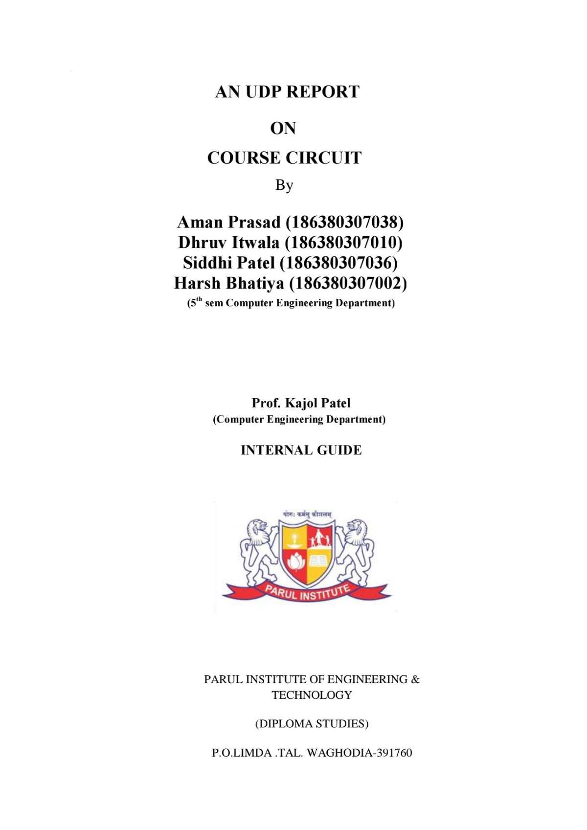 5th sem Project Report Format - Computer science engineering - Studocu