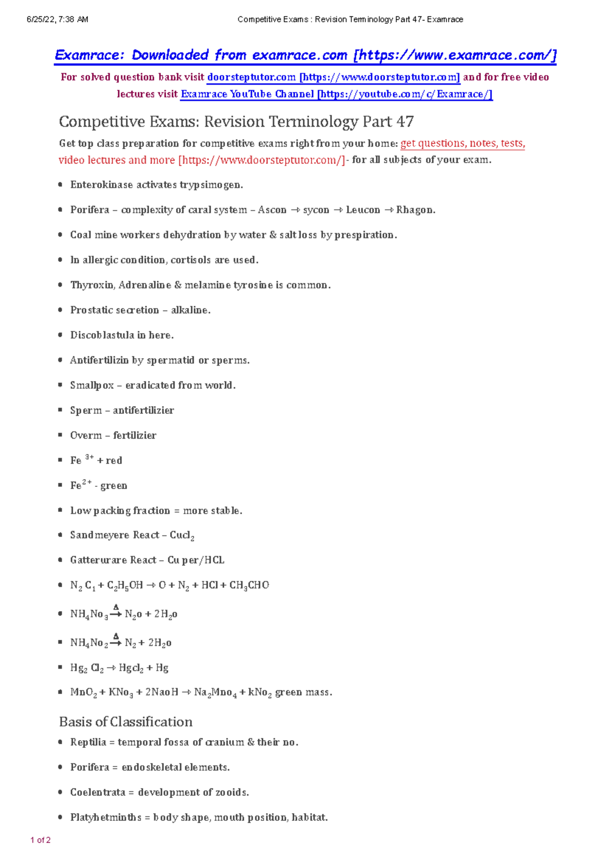 Revision Terminology Part 47 - Enterokinase activates trypsimogen ...