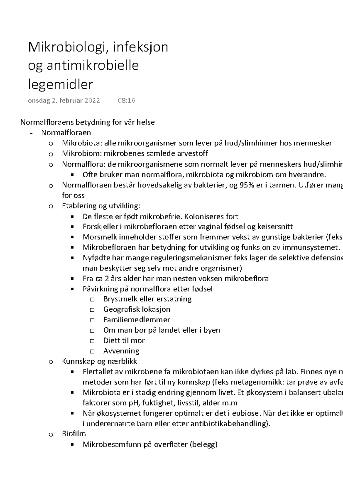 Mikrobiologi, infeksjon og antimikrobielle legemidler - Normalfloraens ...