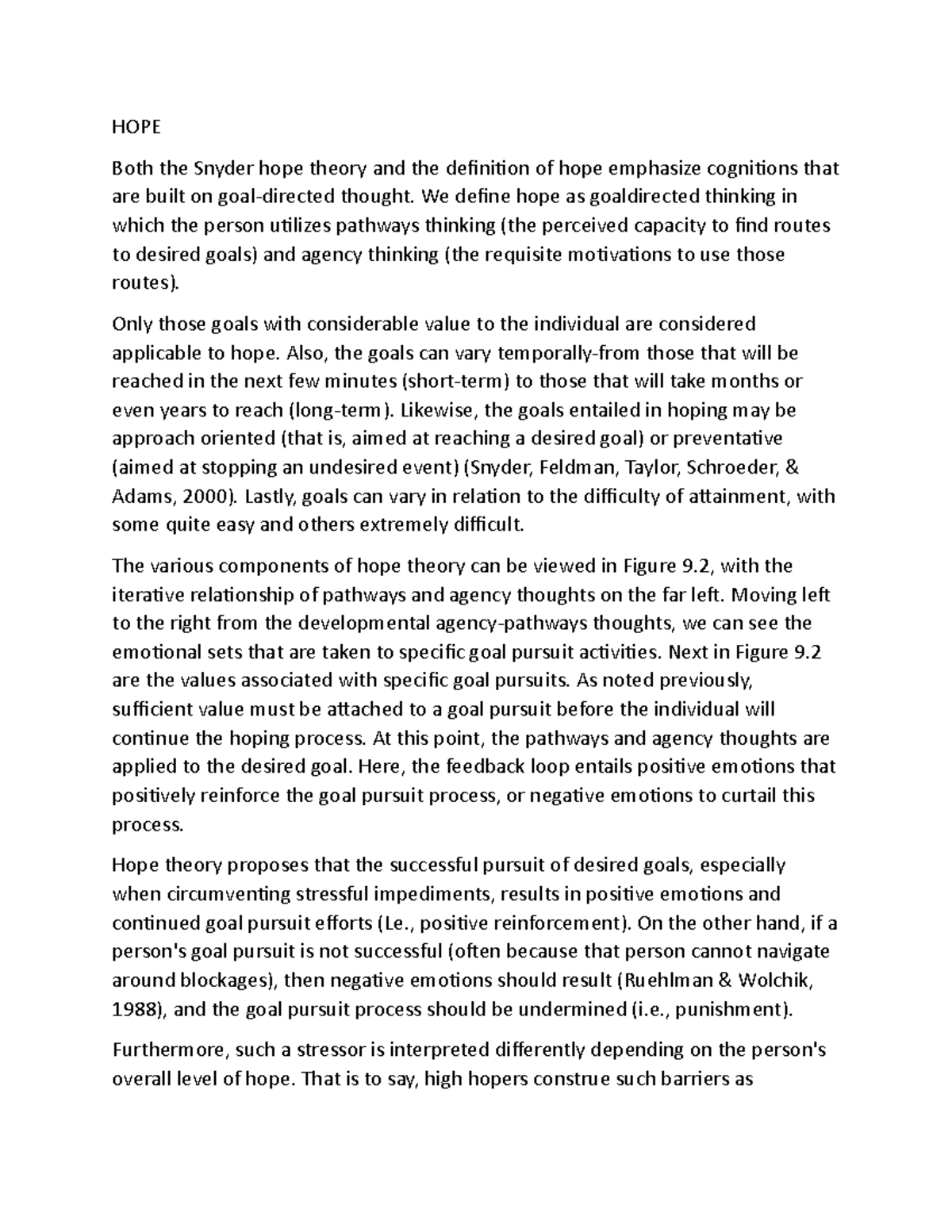 HOPE - SUMMARIES WHICH YOU CAN COPY PASTE ON EXAM AND SCORE 100 - HOPE ...