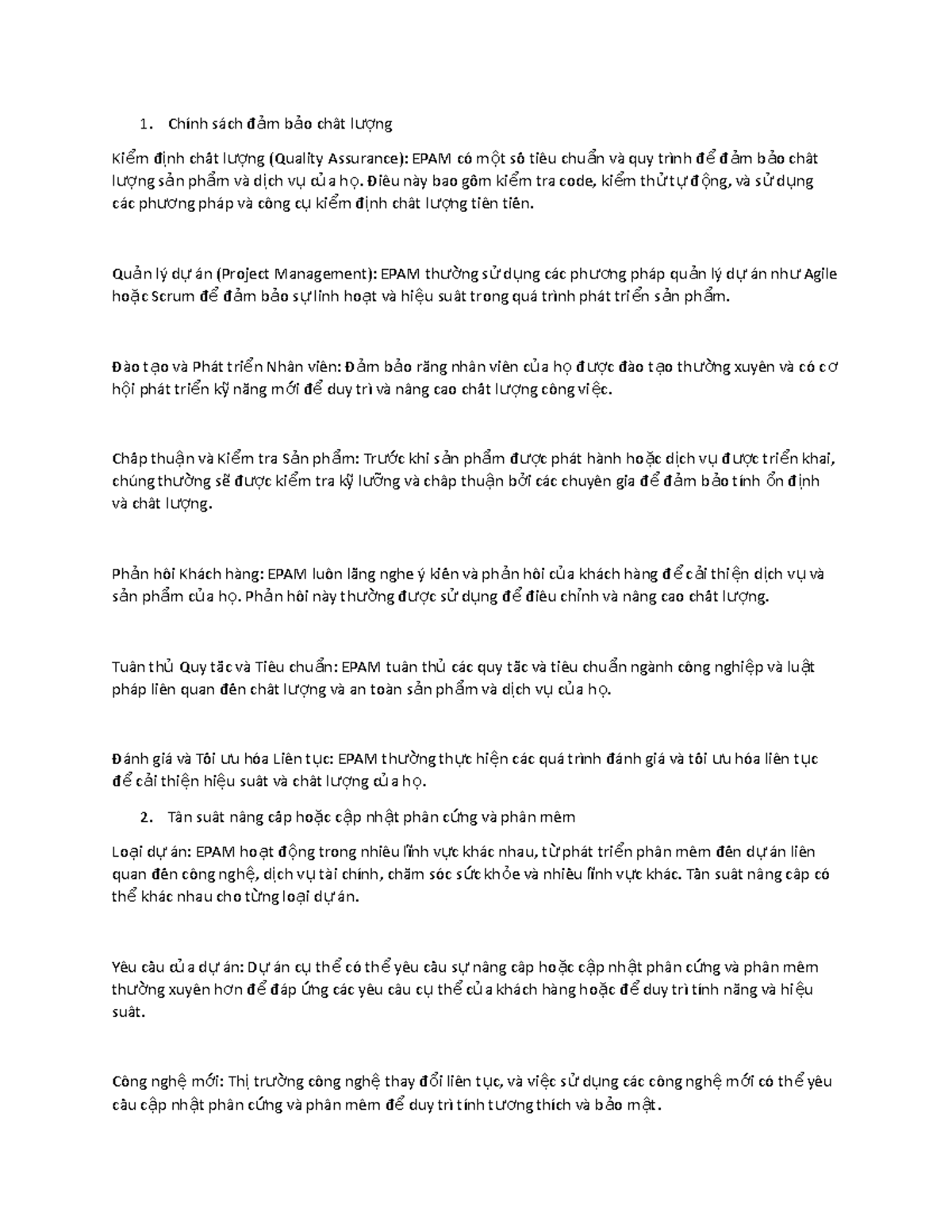 Cđs - chuueen đổi số - Chính sách đ ảm b ảo chấất l ượng Ki ểm đ nh chấất l ị ượng (Quality ...