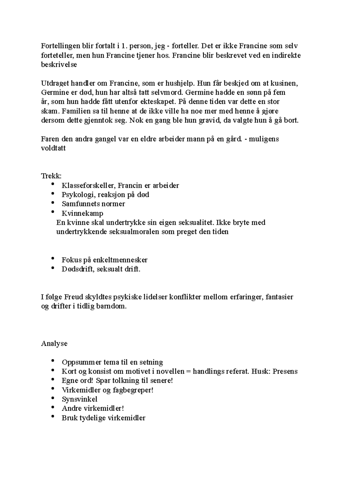 Kunsten å myrde Faktainformasjon om diktet og tolkning - Fortellingen blir fortalt i 1. person ...