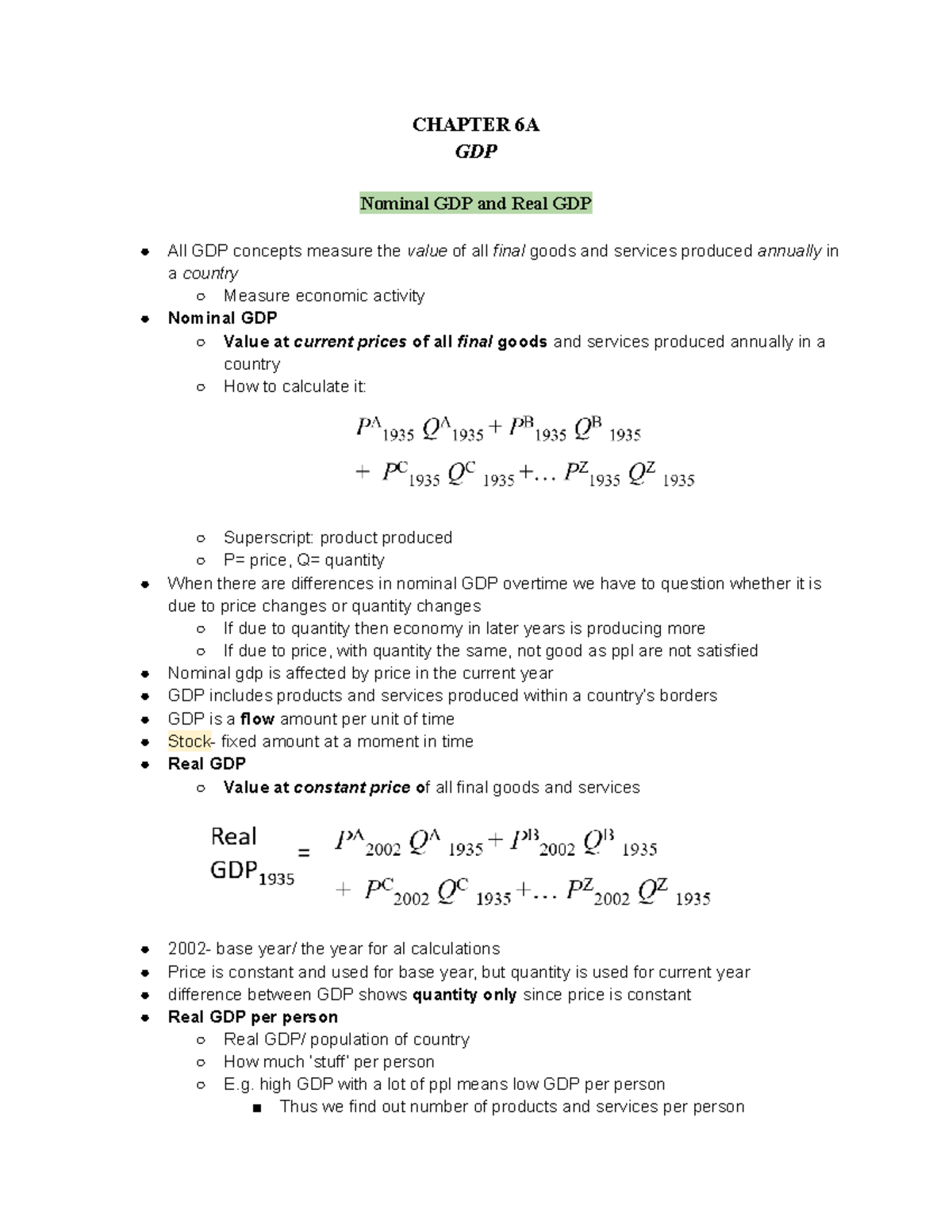 Chapter 6A - Lecture 6 Notes from the Lecture Modules. - CHAPTER 6A GDP ...