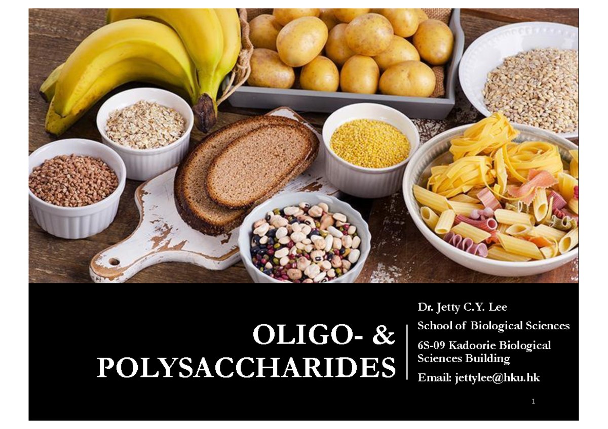 5Food Chem 2019 Polysac - OLIGO- & POLYSACCHARIDES Dr. Jetty C. Lee ...