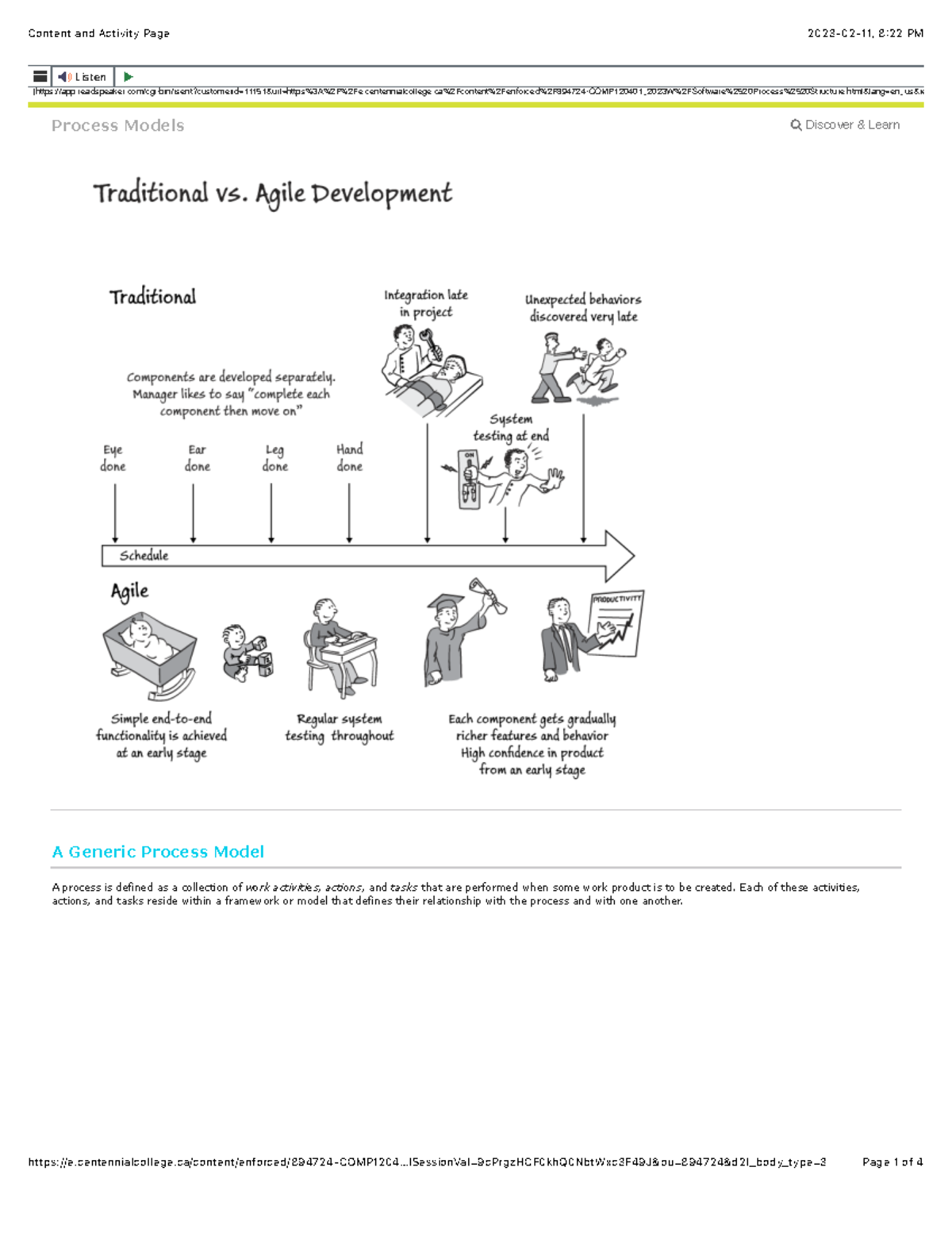 Week5 Software Engineering - Process Models Discover & Learn A Generic Process Model A process ...