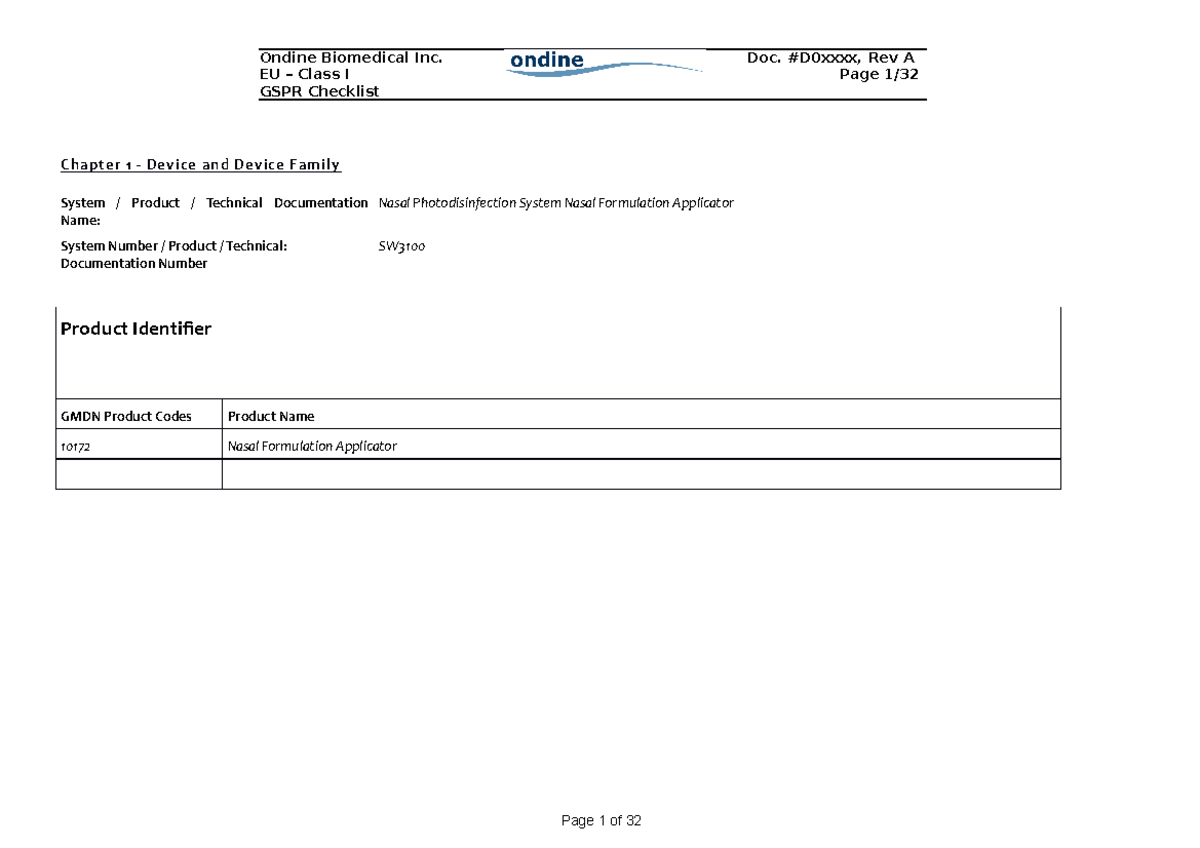D0xxxx Rev A EU-GSPR-Template-Ondine - Ondine Biomedical Inc. EU ...