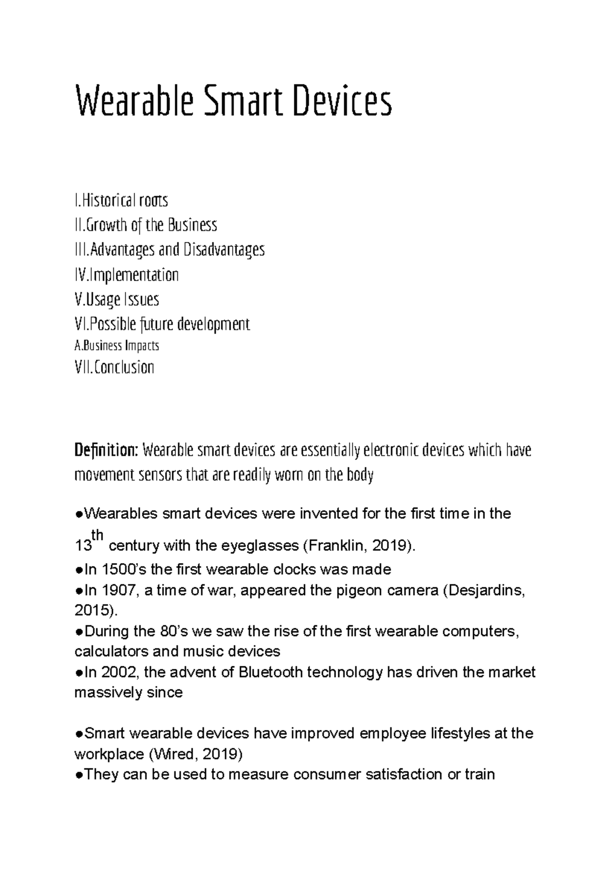Wearable Smart Devices note - Wearable Smart Devices I roots II of the ...