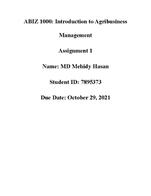 ABIZ 1000 Unit 1 Instructions - ABIZ 1000 - U of M - Studocu