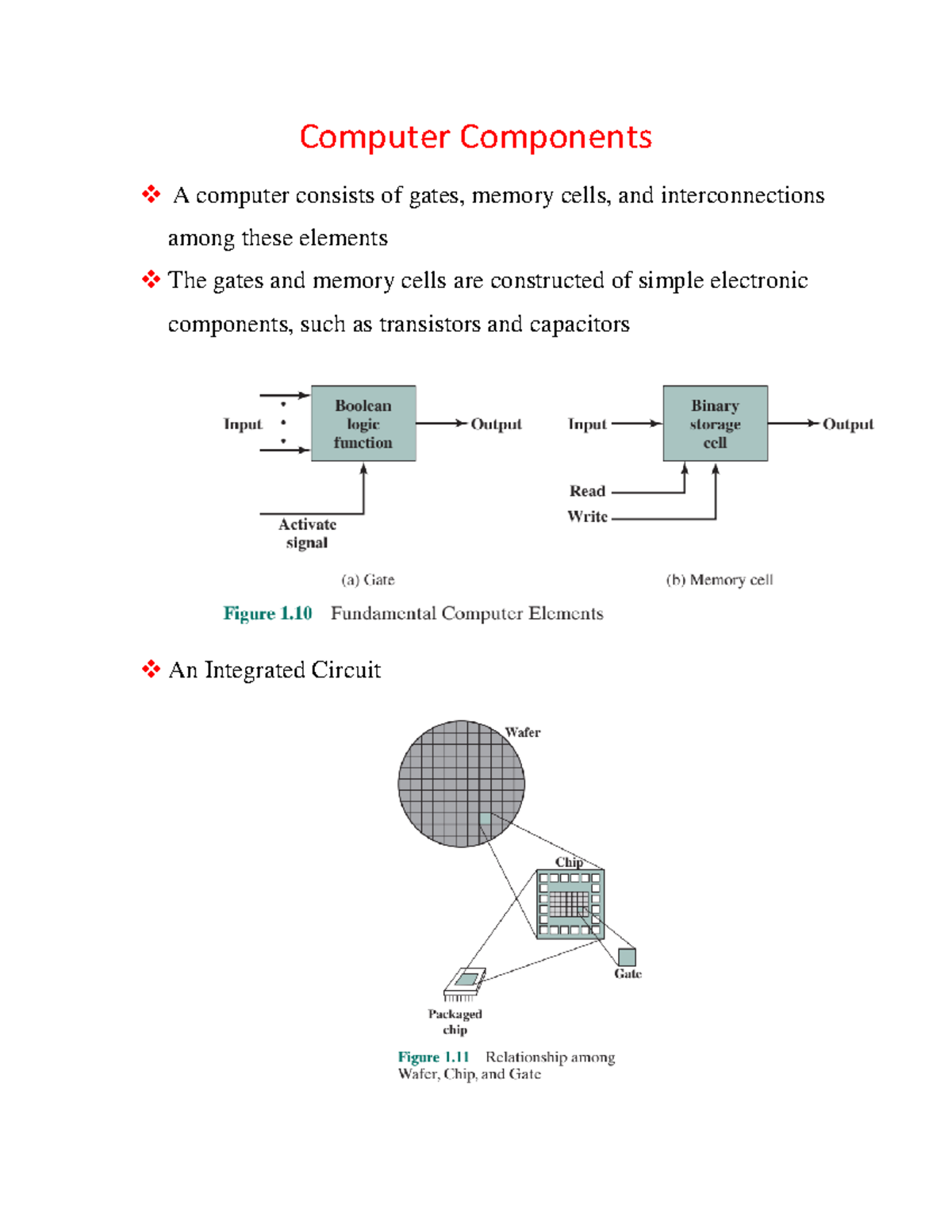 Session 2 - System - Computer Components A computer consists of gates ...