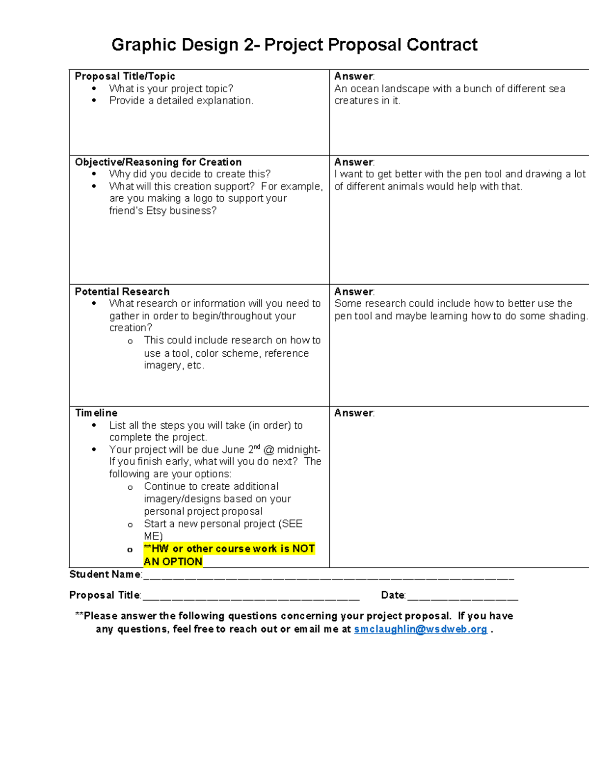 Project Proposal Contract GD2 - Graphic Design 2- Project Proposal ...