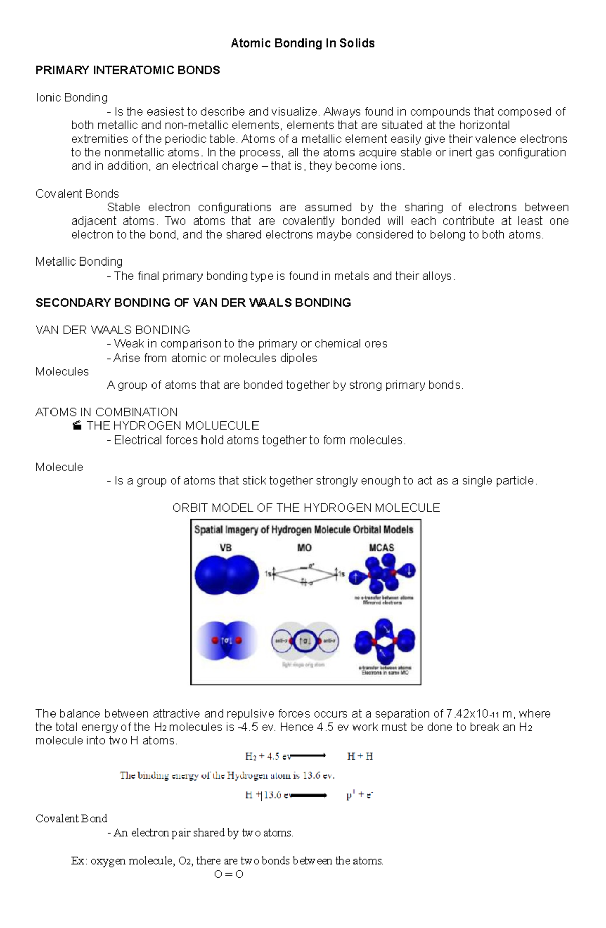 Atomic Bonding In Solids - Atomic Bonding In Solids PRIMARY INTERATOMIC BONDS Ionic Bonding - Is ...