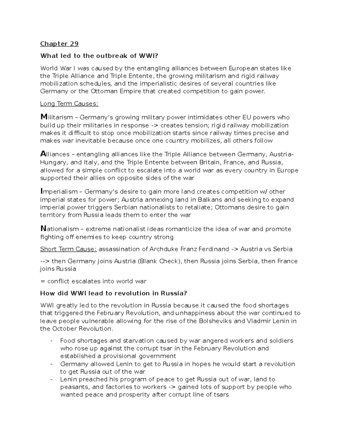 Chapters 29 and 30 Review and Thesis Practice - Chapter 29 What led to ...