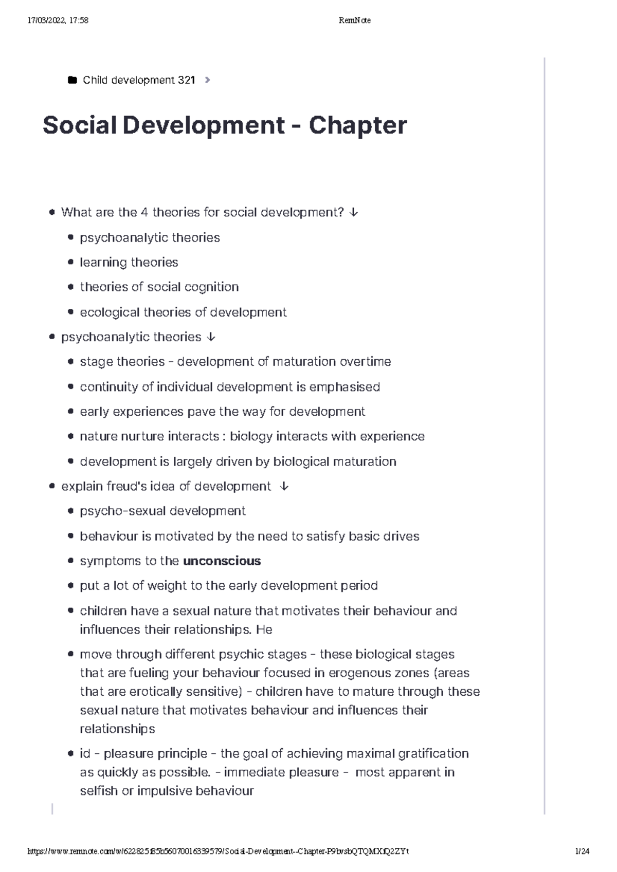 Social development chapter for psychology - Child development 321 ...