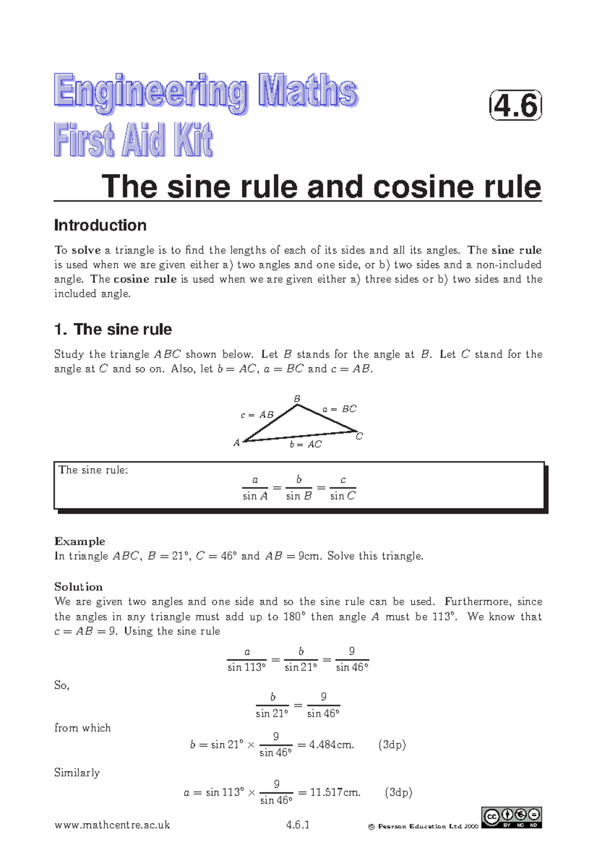 4 6 - UEP and IEP difference - 4. The sine rule and cosine rule ...
