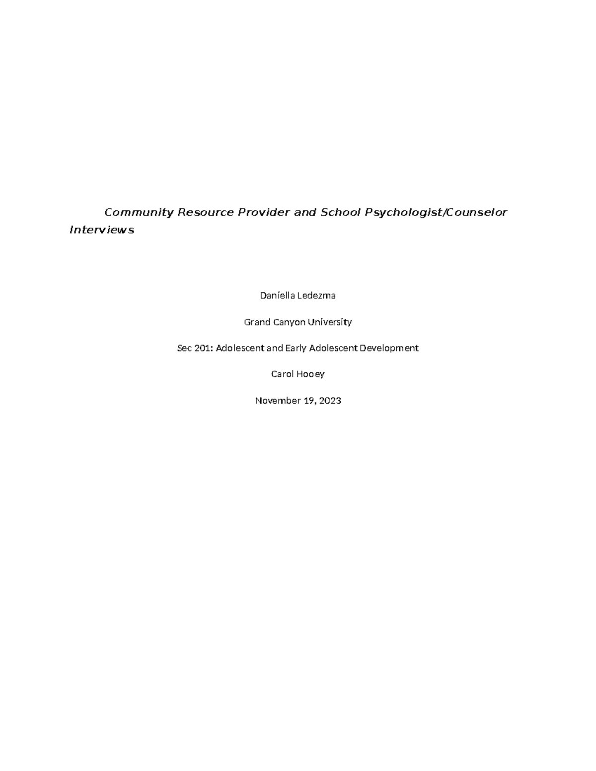 Community Resource Provider and School Psychologist - Community ...