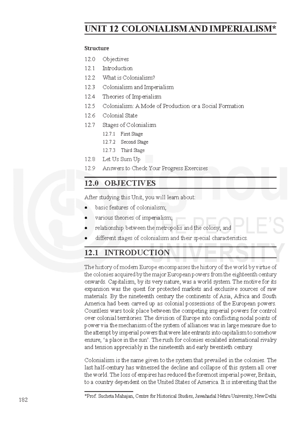 Unit-12 - Some Aspects of European History UNIT 12 COLONIALISM AND ...