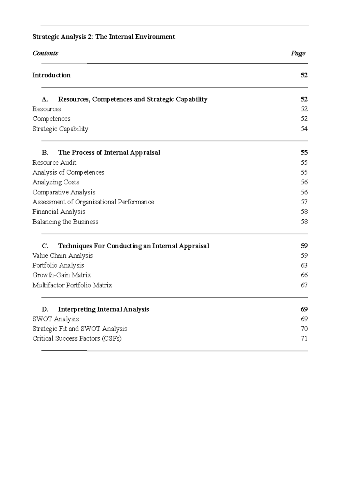 Strategic Analysis 2 internal environment - Strategic Analysis 2: The ...