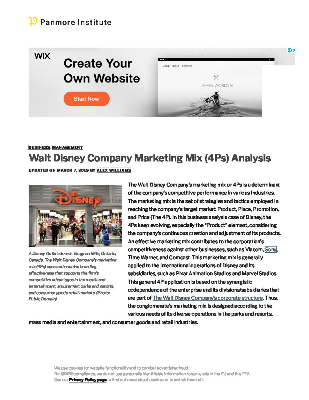 Walt Disney Company Marketing Mix (4Ps) Analysis - Panmore Institute ...