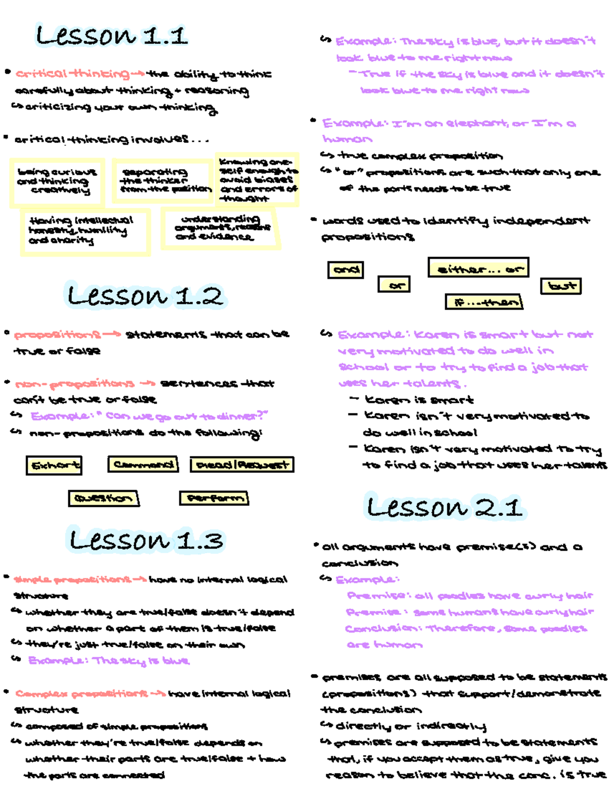 Section 1 Notes-1 - Lesson 1. Lesson 1. Lesson 1. Lesson 2. Example ...