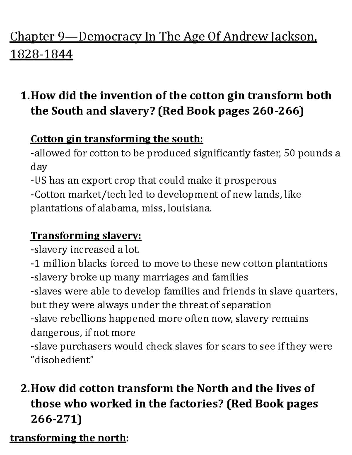 Period 4 Chapters 9 Part 1 - Chapter 9—Democracy In The Age Of Andrew ...