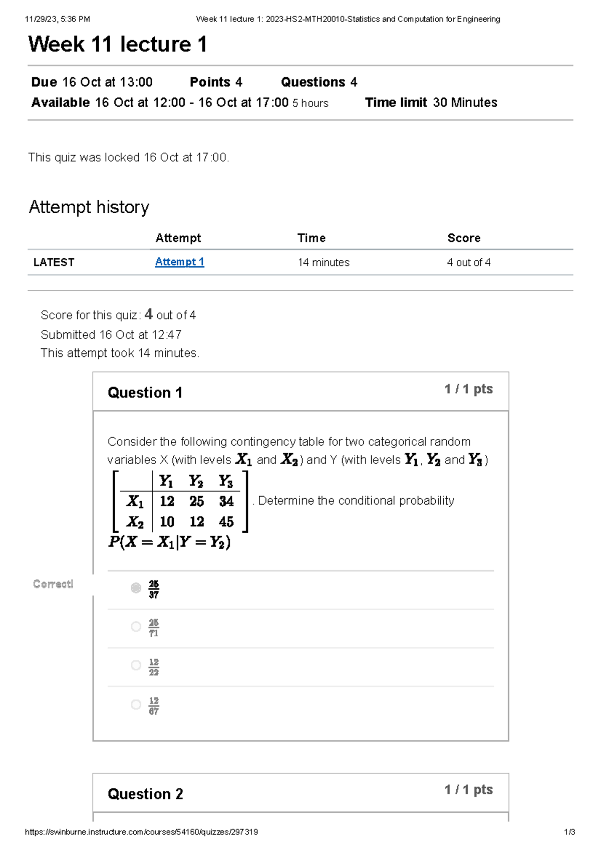 Week 11 lecture 1 2023-HS2-MTH2001 0-Statistics and Computation for Engineering - - Studocu