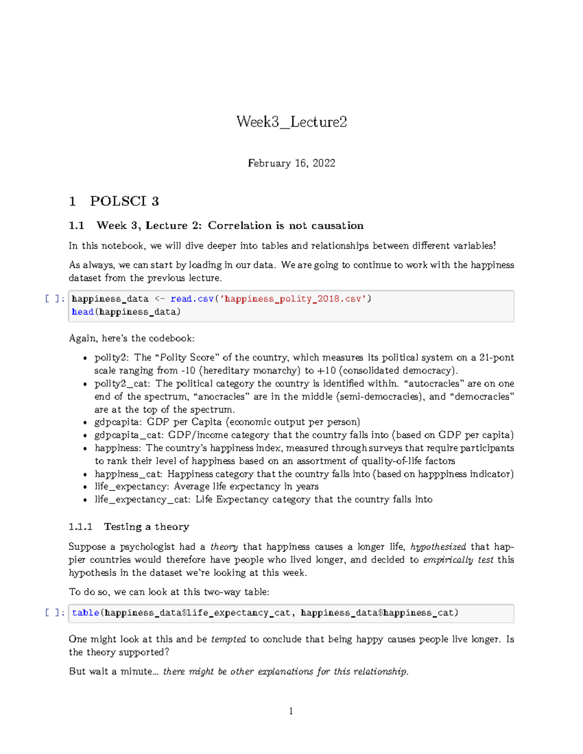 Week3 Lecture 2 Week3lecture February 16 2022 1 Polsci 3 1 Week 3 