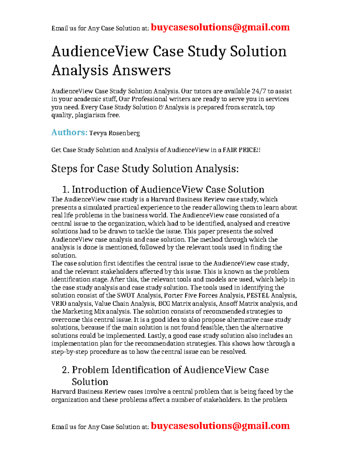 AudienceView Case Study Solution Analysis - Our tutors are available 24 ...