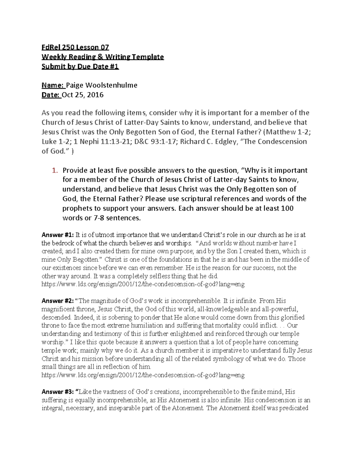 Fd Rel 250 Lesson 07 Writing Template - FdRel 250 Lesson 07 Weekly ...
