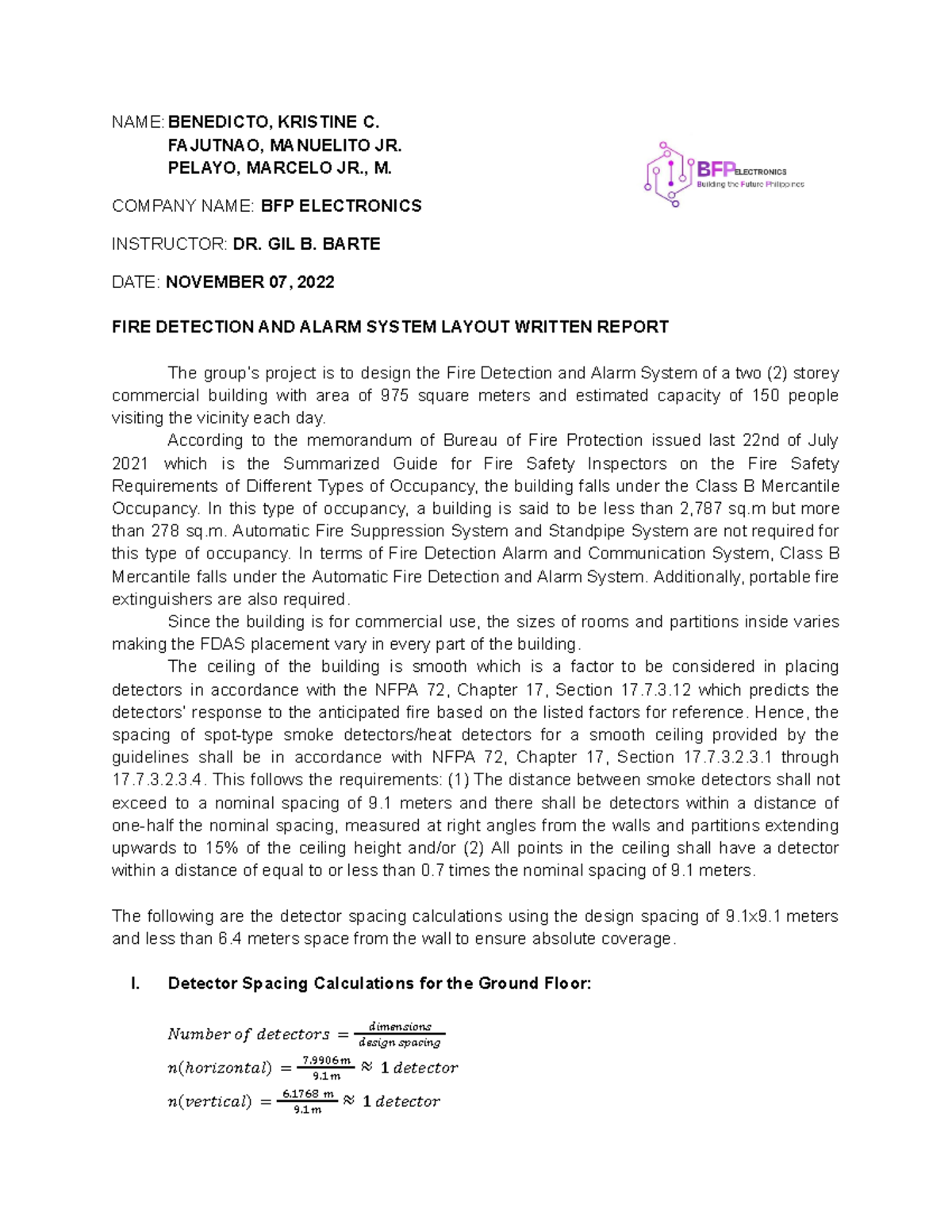 BFP Benedito- Fajutanao- Pelayo Written- Report - NAME: BENEDICTO ...