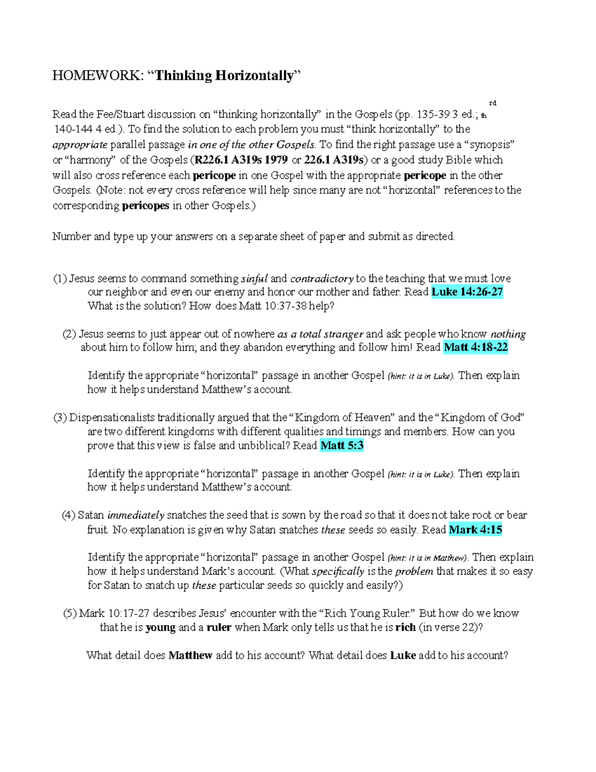 Thinking Horizontally Can Be Very Helpful - HOMEWORK: “Thinking ...
