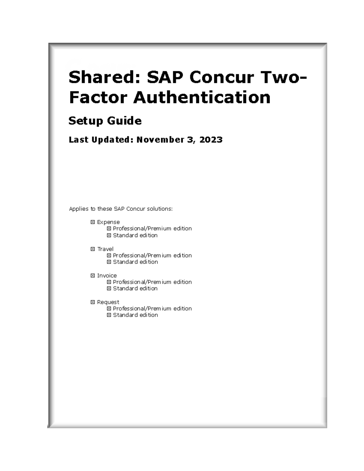 Sg Shr Two Factor Authentication 180 I Shared Sap Concur Two Factor Authentication Setup