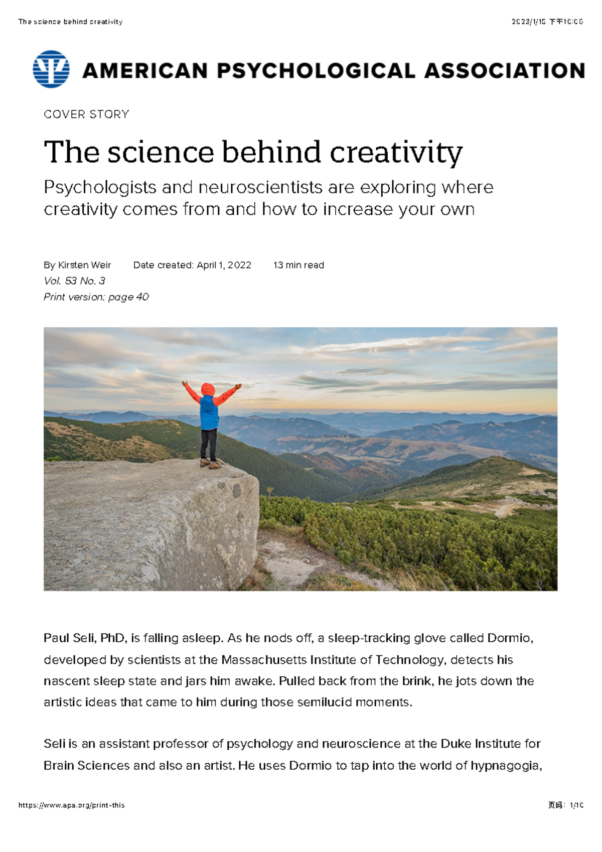 The science behind creativity - COVER STORY The science behind ...