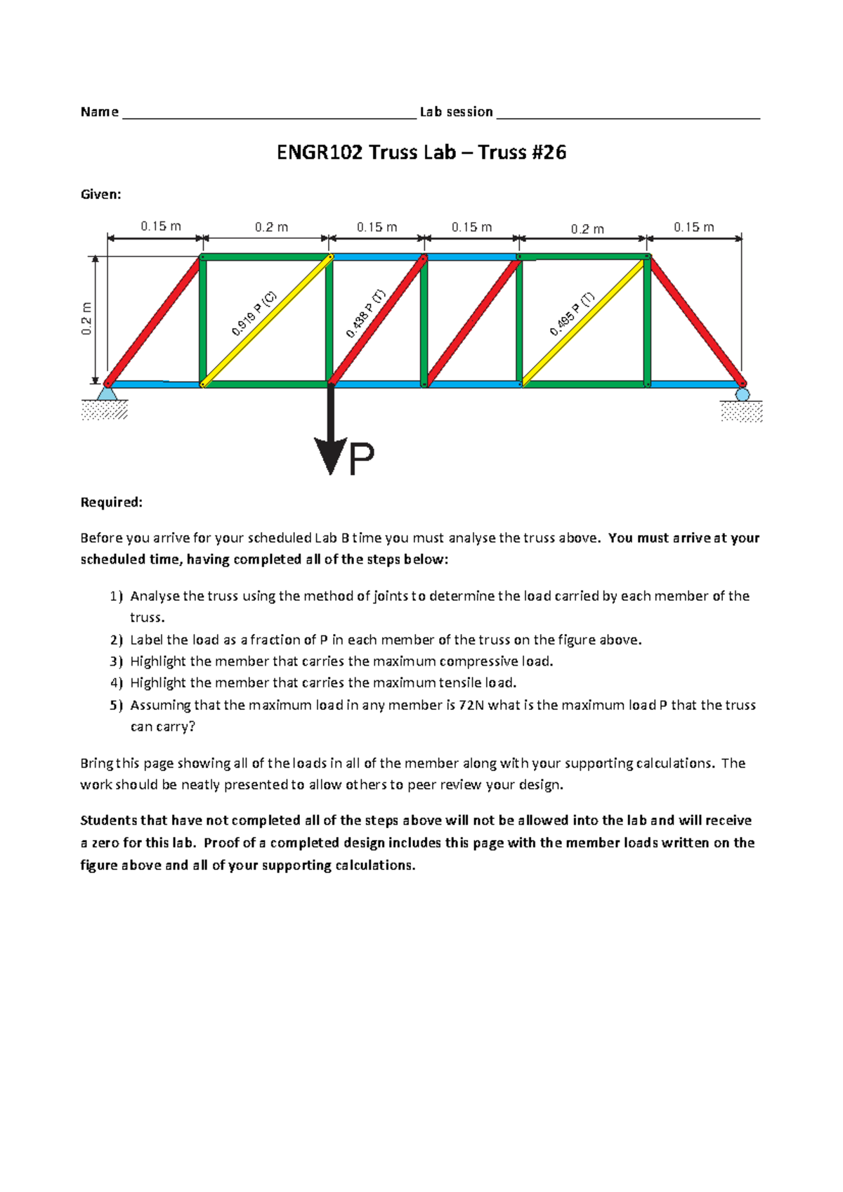 Truss practice for lab - Name ...