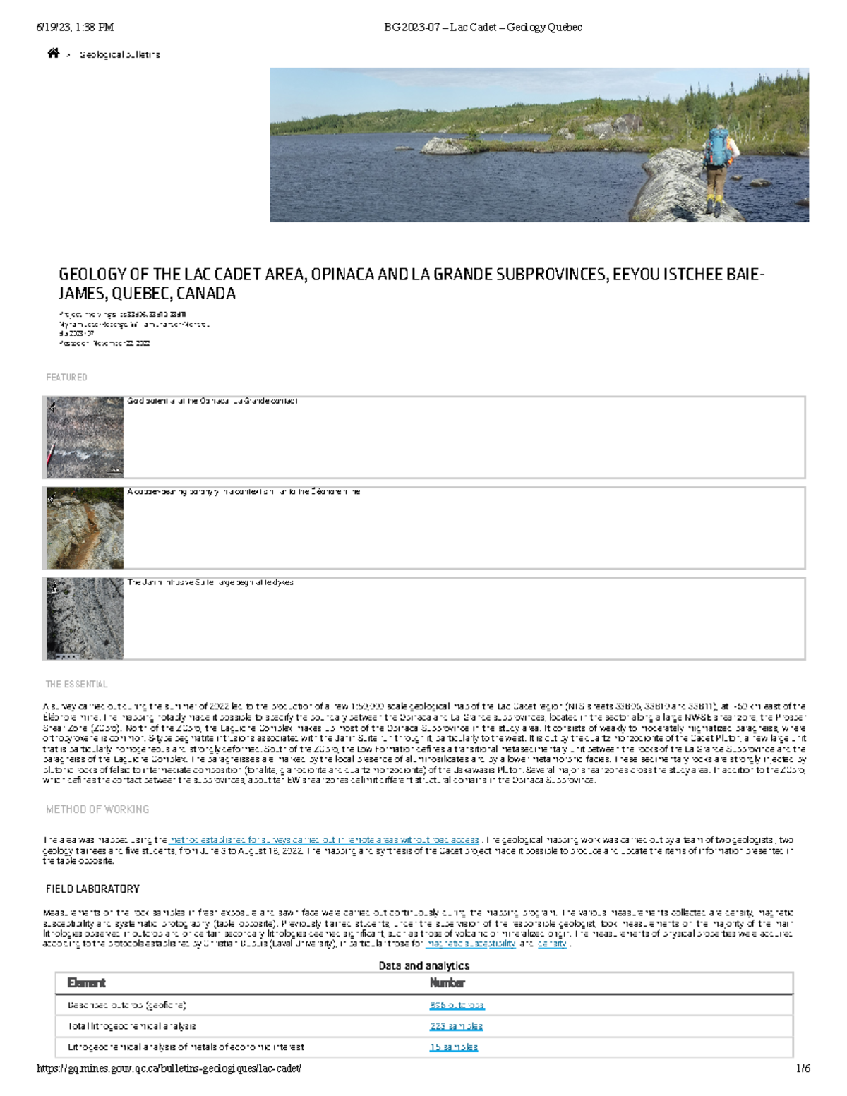 BG 2023-07 – Lac Cadet – Geology Quebec-Sundown Lithium Project ...