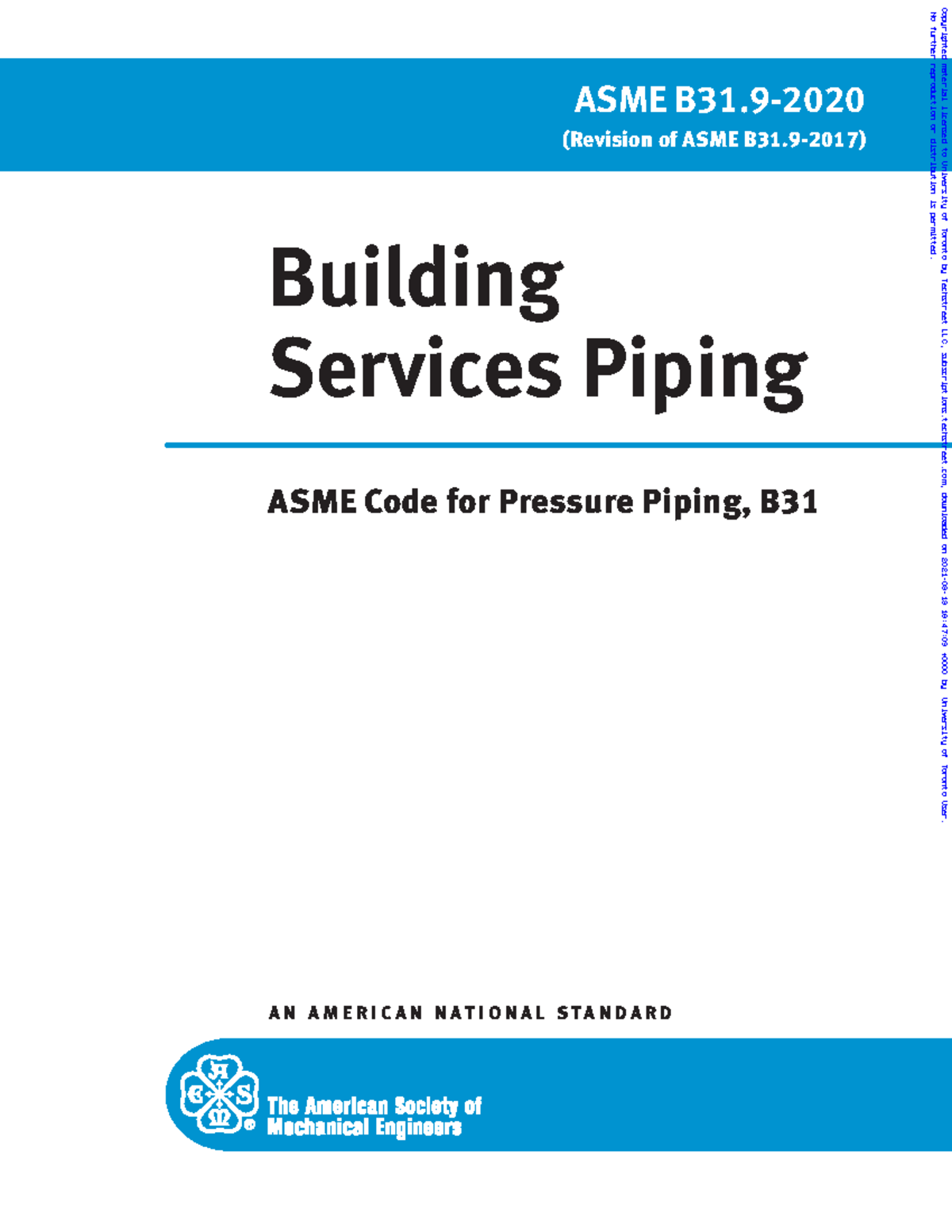 ASME B31 - ASME B31 - Building Services Piping ASME Code for Pressure ...