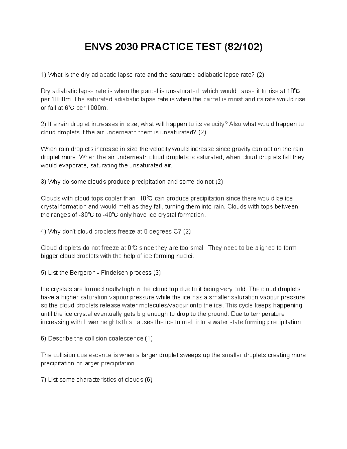 ENVS 2030 Midterm 2 practice test with answers - ENVS 2030 PRACTICE ...