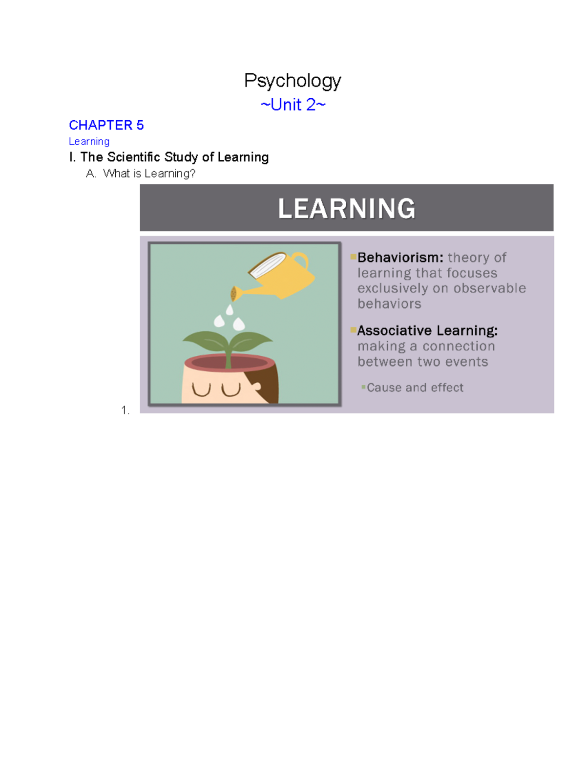 Psych-Unit 2 - Elements of Psychology Unit 2 Lecture Notes ...