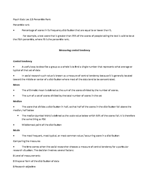 Psych Stats Lec 2.1 Definitions - Psych Stats Lec 2 Definitions ...