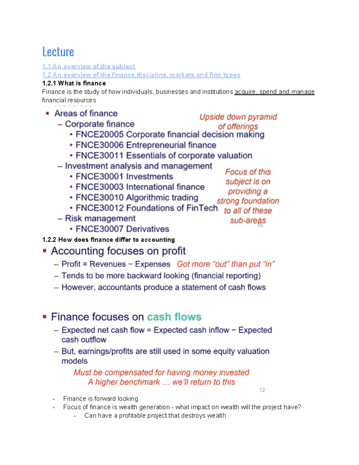Pof week 1 - notes - Lecture 1 An overview of the subject 2 An overview ...