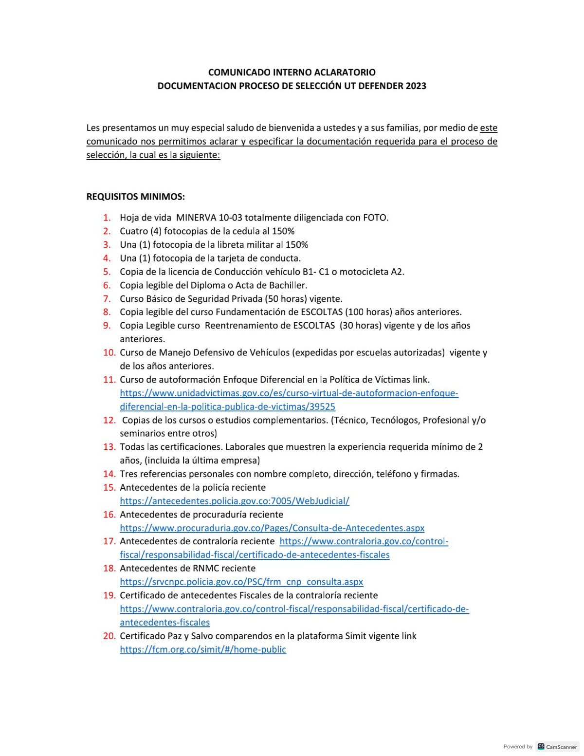 Comunicado Interno Aclaratorio - COMUNICADO INTERNO ACLARATORIO ...