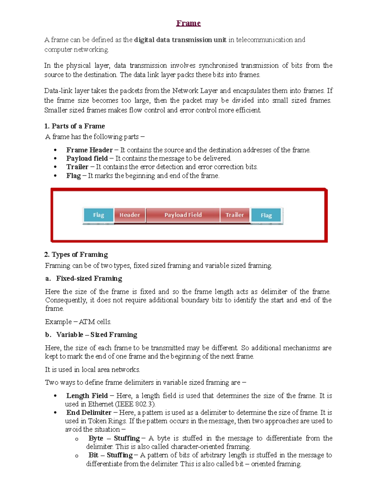 12 Frame, Parts, Types, - Frame A frame can be defined as the digital ...