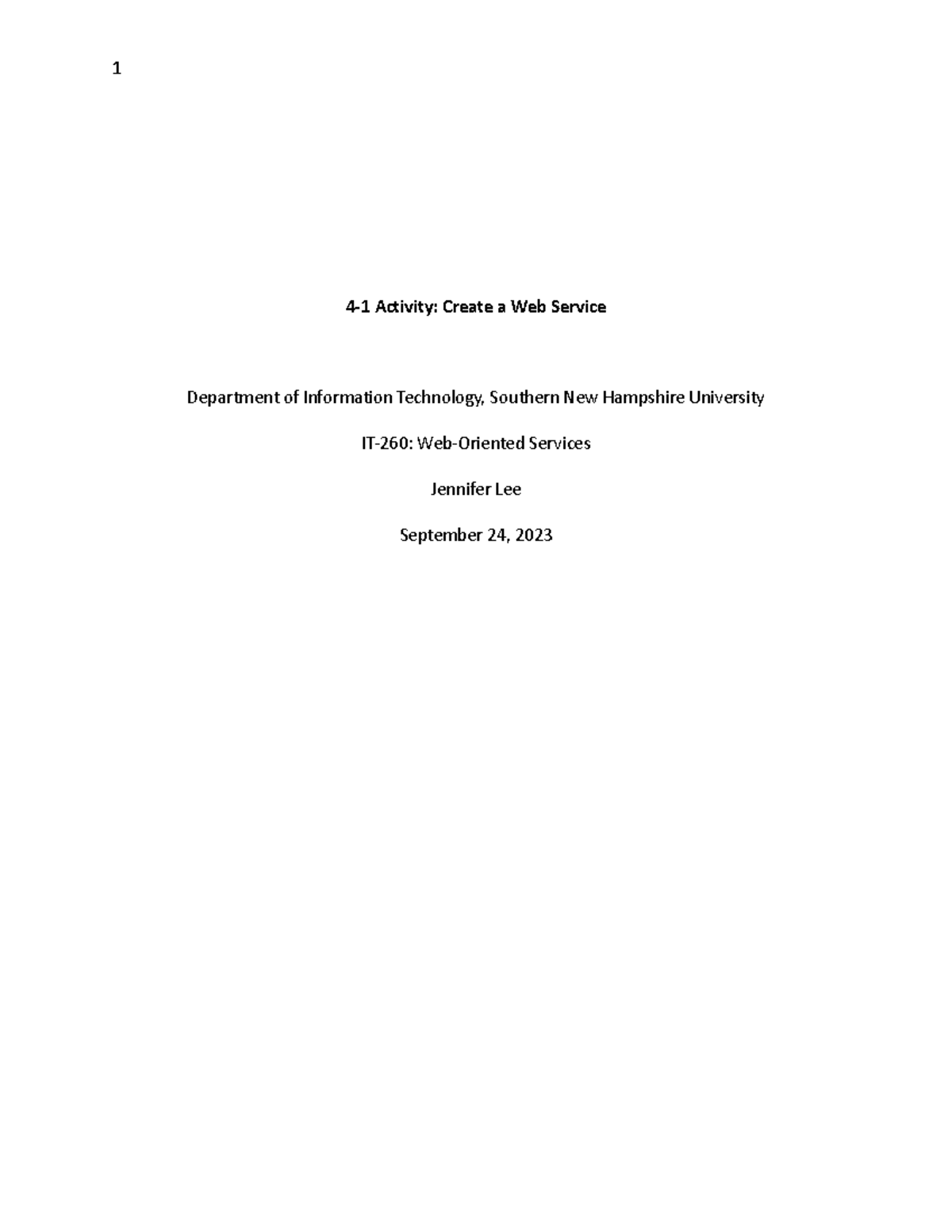 4-1 Activity Creating a Web Service - 1 4-1 Activity: Create a Web ...