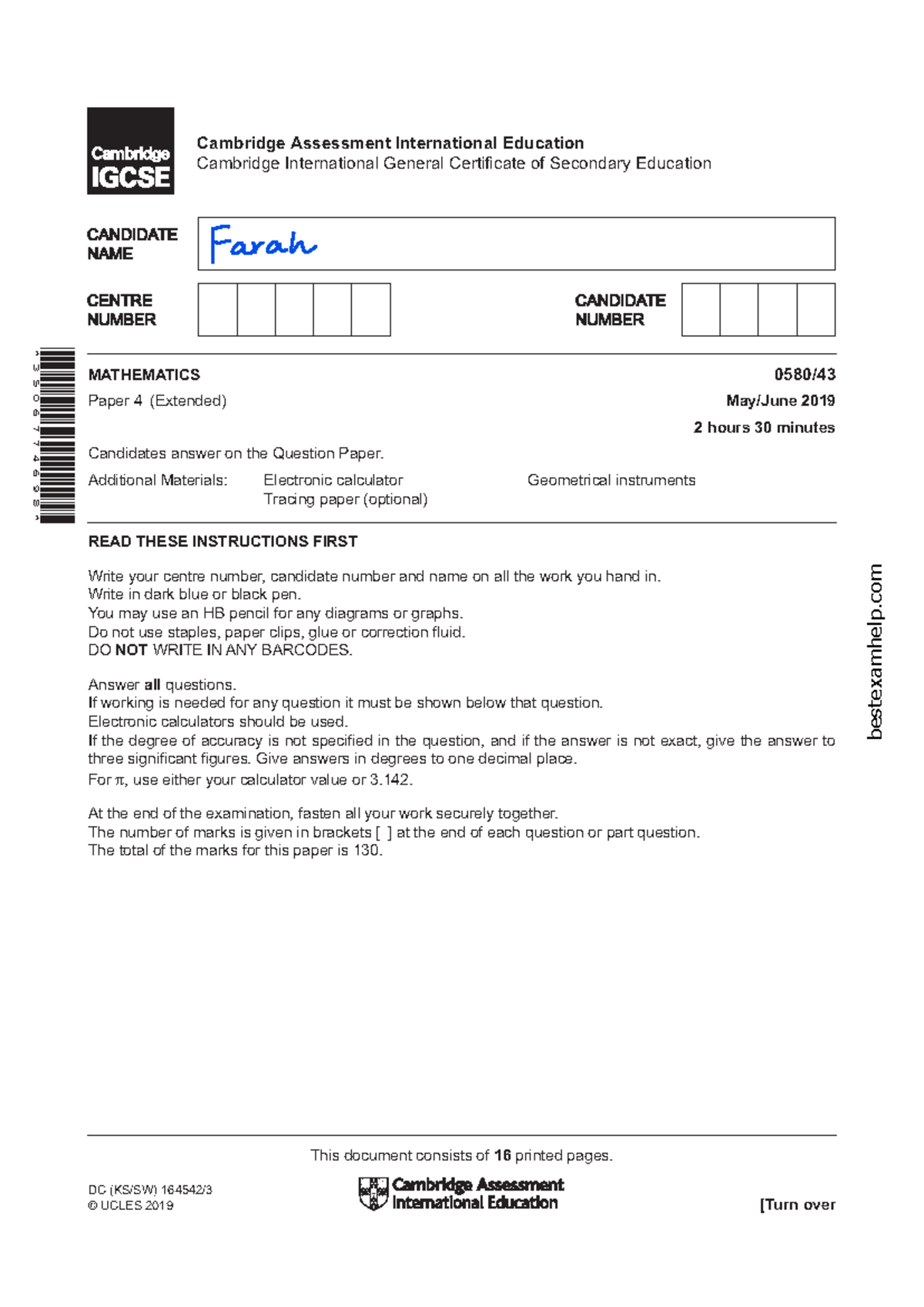 0580 s19 qp 43 - comp notes - This document consists of 16 printed ...