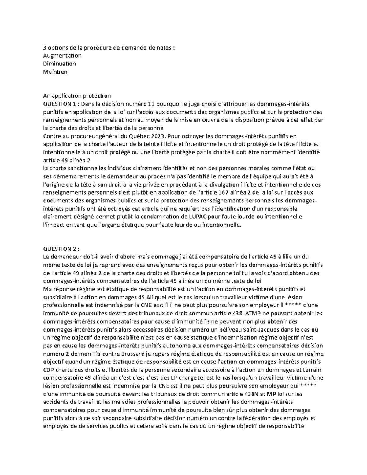 Intra Oblig 2 - 3 options de la procédure de demande de notes ...