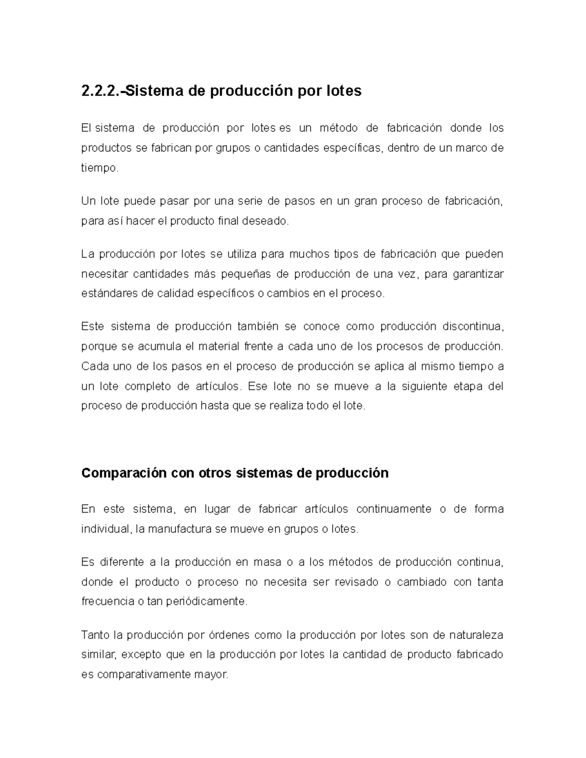 SISTEMAS DE PRODUCCION POR LOTES - 2.2.-Sistema de producción por lotes ...