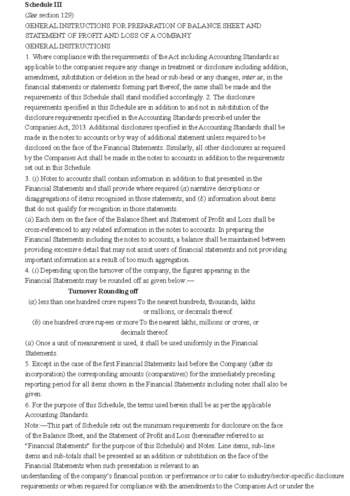 Acc theory 2 - Schedule III (See section 129) GENERAL INSTRUCTIONS FOR ...