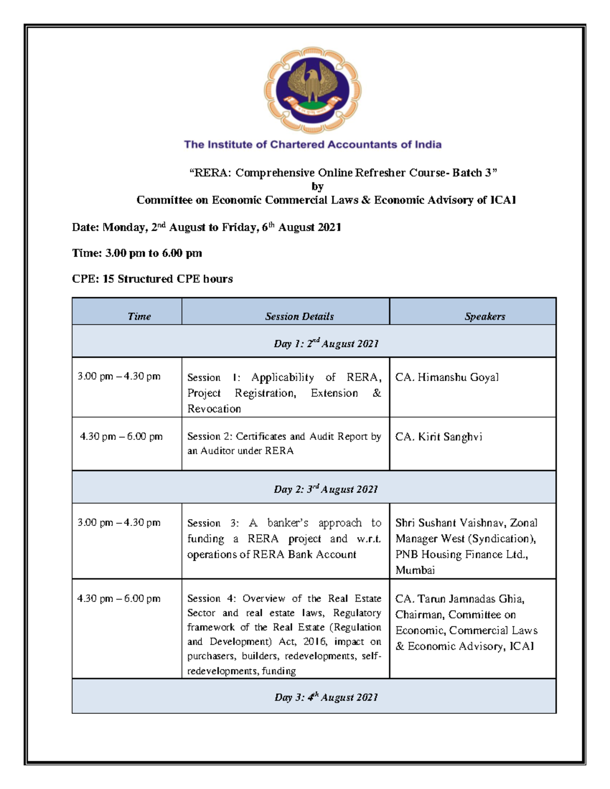PS- RERA Aug 2021 - RERA Act
