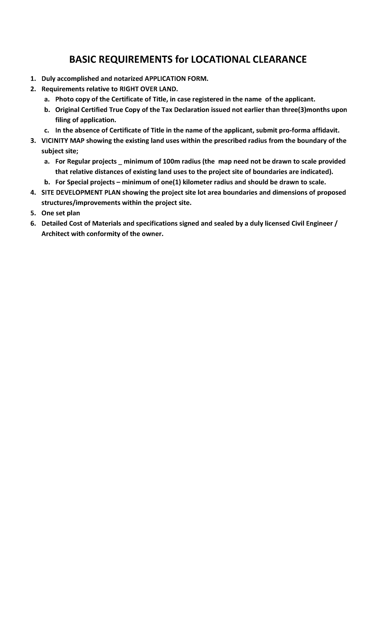 Building Permit Application Form - BASIC REQUIREMENTS for LOCATIONAL ...