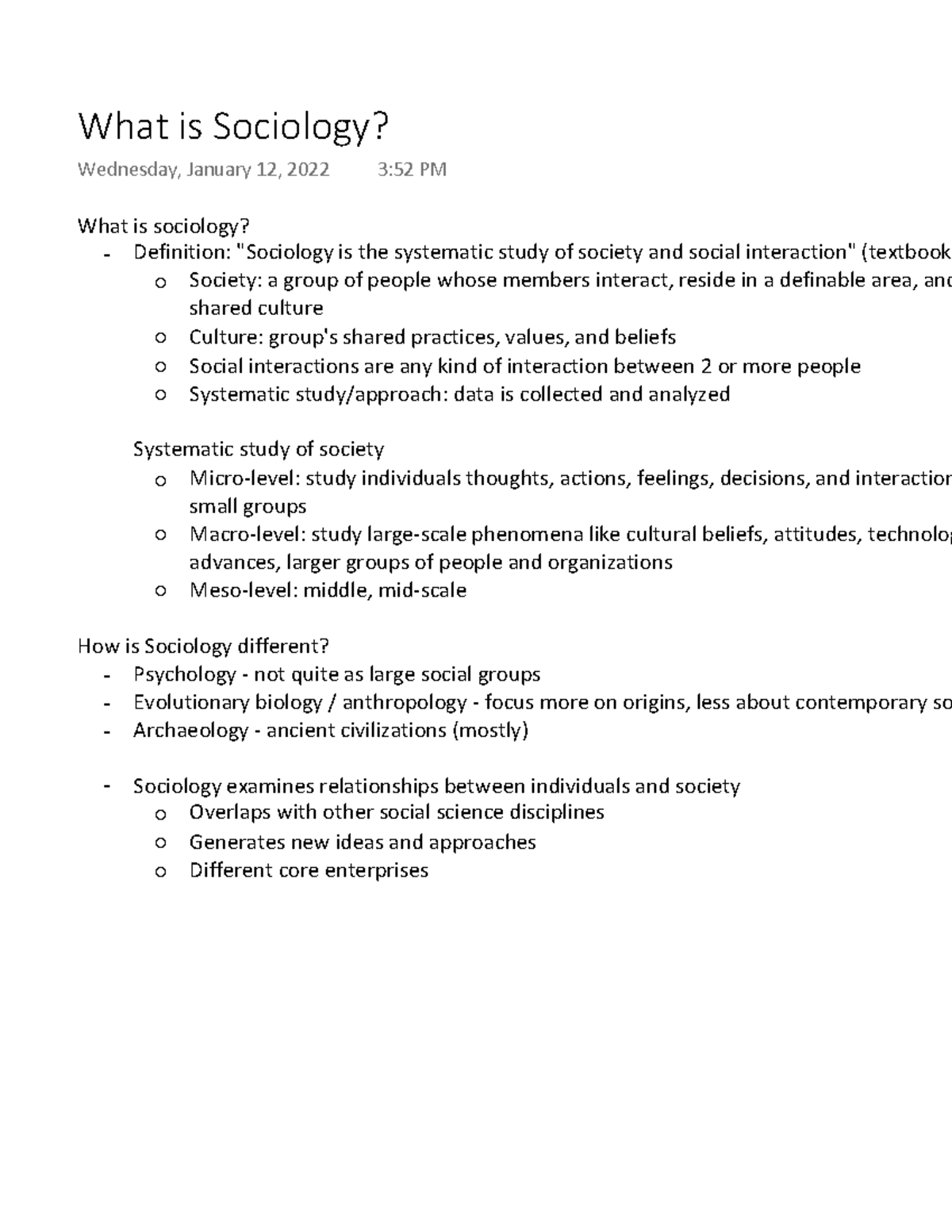 Module 1 - What is Sociology - What is sociology? Definition ...